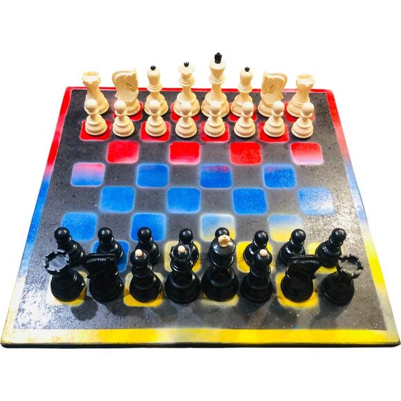& Other Stories | Games | Large Chess Set Red Blue Yellow Mix | Poshmark